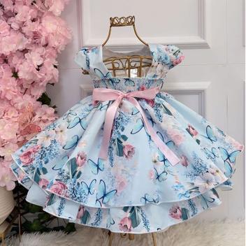 Vestido Infantil Festa Luxo c/ Manga - Mali Modinha Kids - Vestido ...