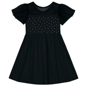 Vestido Infantil Kyly Cotton Detalhes Tule Preto - Roupas Femininas ...