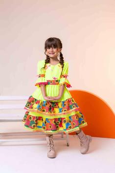 Vestido Junino Banana Club Luxo Roça Animada - Mali Modinha Kids ...