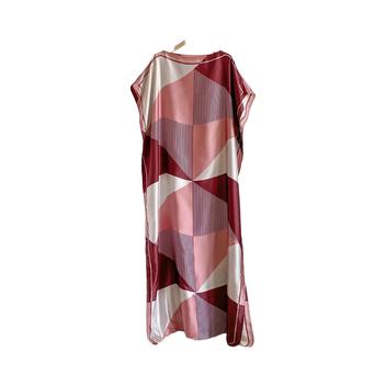 Vestido Kaftan Hijab De Seda Estampado Elegante Para Mulheres Verão ...