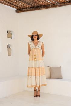 Vestido Longo Boho Chic com Bordado e Camadas Elegantes 5033 - KIARA ...