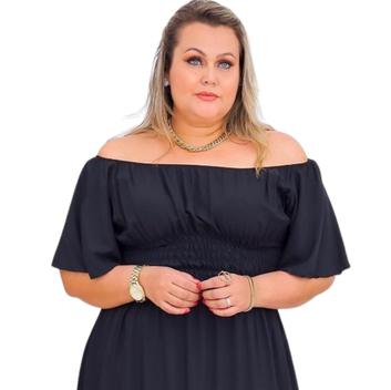 Vestido Longo com Fenda e Faixa Plus Size Festa Casamento - Donaluu ...