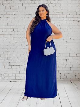 Vestido Longo Marsala Plus Size Frente Única Festa Formaturas Casamento ...