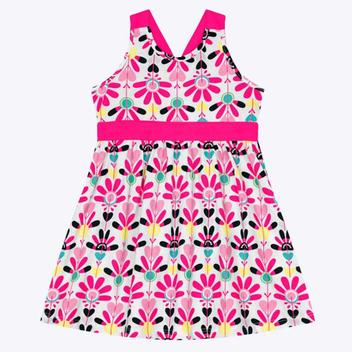 Vestido Manga Curta Floral Infantil Menina Kyly 1000478 - Vestido ...