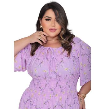Vestido Midi Plus Size Moda Tamanho Grande Blogueira Floral - Vestido ...
