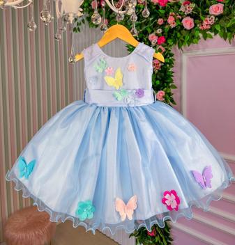 Vestido Princesa Belli Anabel Jardim Encantado Azul Bebe - Belli Kids ...