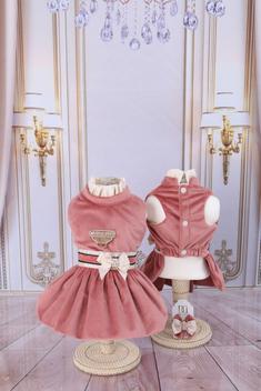 Vestido Veludo Rosê para cachorro e gato - Dudog Vest - Vestido para ...