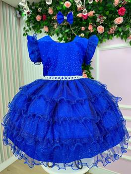 Vestido Ysa Kids Belinda Azul Royal - Mali Modinha Kids - Vestido ...
