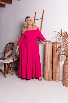 Vestidos Plus Size Longo Ciganinha Manga Longa Inverno Festa Junina ...