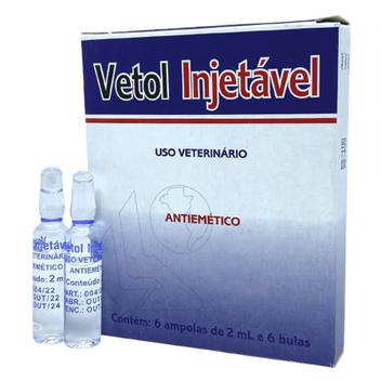 Vetol Injetável Antiemético 6 Ampolas 2ml - Lema-Injex Biologic ...