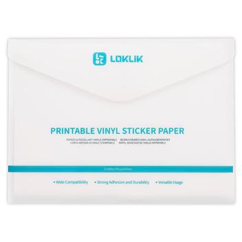 Vinil Adesivo Imprimivel Loklik 140g 21x29,7cm 20 Folhas - Branco Fosco ...