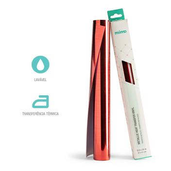 Vinil Transfer Metálico Vermelho Puro 25x61cm Mimo - 1 Unidade - Papel ...