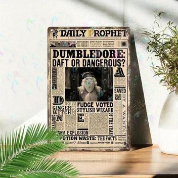 Vintage Daily Prophet Metal Sign Dumbledore Tema Cartoon Movie Poster ...