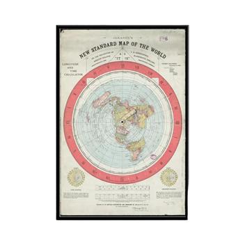 Vintage Plana Terra Filme Mapa Do Mundo Cartaz Pintura Em Tela Moderna ...