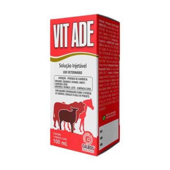 Vit Ade Injetável Suplemento Vitamínico Mineral Animal 100ml Calbos ...