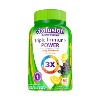 Vitafusion Triple Immune Power Gummy Vitamins, 60ct - Vitaminas A-Z ...