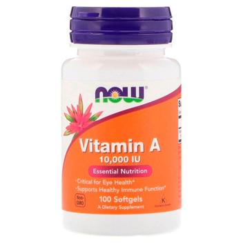 Vitamina A 10000ui Retinol (100 VCaps) Now Foods - Vitaminas A-Z ...