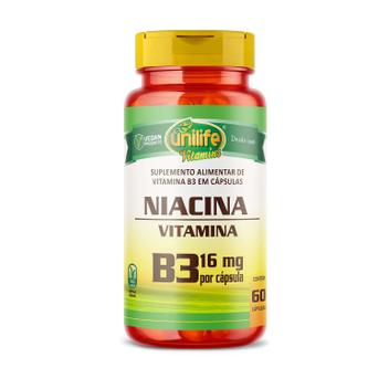 Vitamina B3 Niacina 60 Cápsulas 500mg Unilife - Vitaminas A-Z ...