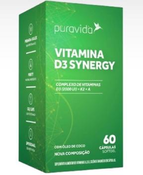 Vitamina D3+K2 Synergyc+Vitamina A com 60 Cápsulas Softgel-Pura Vida - Vitaminas A-Z - Magazine ...