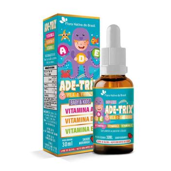Vitaminas A D e E AdeTrix Kids Gotas Sabor Morango 30ml Flora Nativa ...