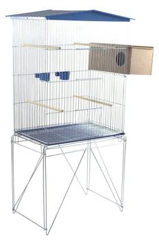 Viveiro Grande Azul Com Ninho Bandeja Zincada Teto Slim - Contrera Pet ...