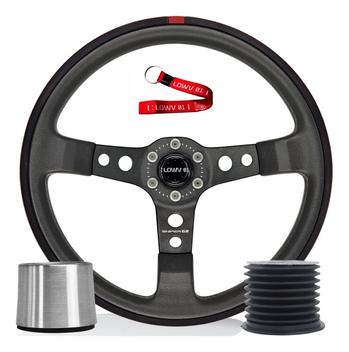 Volante Esportivo Lowv Sniper Suede Tarja Vermelha GRS3 6 Furos Com ...