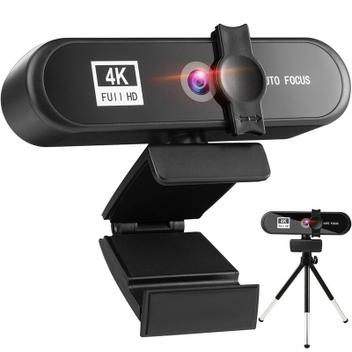 Webcam 4K com Autofoco, Microfone e Tripé - Ideal para Conferências e ...