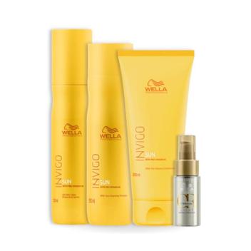 Wella Sun Sh 250ml + Cond 200ml + Leave-in 150ml + Oleo Light 30ml ...