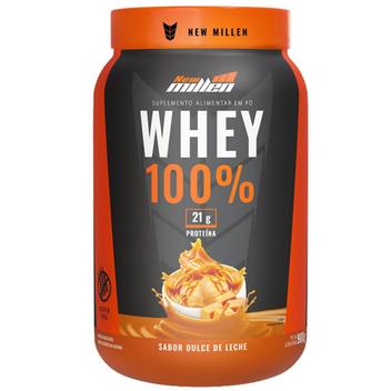 Whey 100% Concentrado Sabor Doce de Leite Pote 900g New Millen - Whey Protein - Magazine Luiza