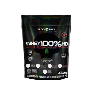 Whey 100% hd refil black skull - 450g (wpc, wpi e wph) - CAVEIRA PRETA ...