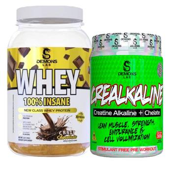 Whey 100% insane 900g demons lab +creaitina crealkaline 300g demons lab ...
