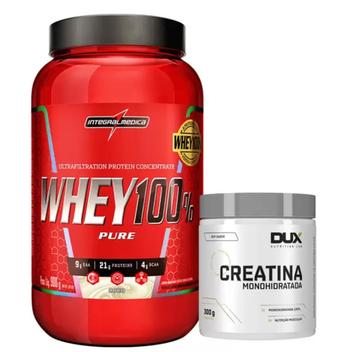 Whey 100% Pure - Whey Protein Concentrado - Integral + Creatina Monohidratada - 300g - Dux ...