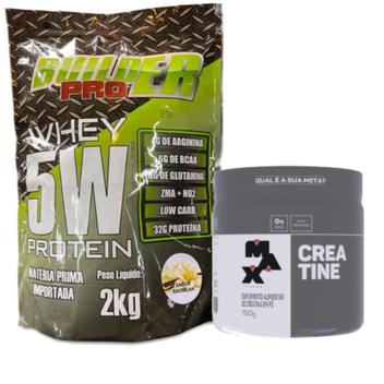 Whey protein 5w 2kg builder pro + creatina max 150g - MAX TITANIUM ...