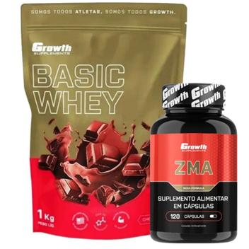 Whey Protein Basic 1Kg + Zma 120 Caps Growth Supplements - Whey Protein - Magazine Luiza