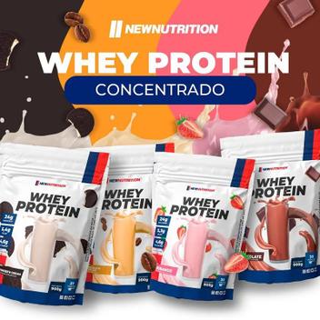 Whey protein new 900g morango - NEWNUTRIION - Whey Protein Concentrado ...
