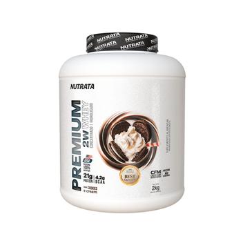 Whey Protein Premium 2W Concentrado E Hidrolisado Sabor Cookies & Cream Pote 2kg Nutrata - Whey ...