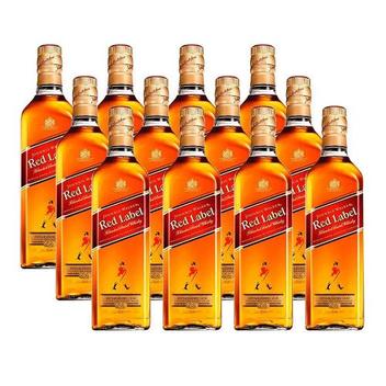 Whisky Escocês Johnnie Walker Red Label 1litro caixa com 12 unidades ...