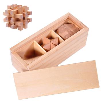 Wooden Brain Puzzle Buootooy 3D Mind IQ Logic Test com caixa de ...