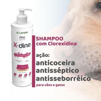 X Dine Shampoo Clorexidina Lavizoo para Cães e Gatos 500ml - Shampoo e ...