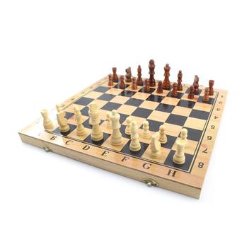 Xadrez Damas Gamão Tabuleiro de Madeira Estojo 3 em 1 35x35 - Sulida ...