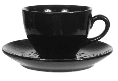 XICARA CHA C/PIRES CERAMICA 220ml 7,4X12cm PRETO FLORARTE - Flor Arte ...