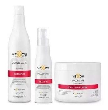 Yellow Color Care Shampoo 500Ml Masc 500Gr Leave-In 125Ml - Kit de ...