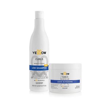 Yellow Curls Shampoo + Leave in Pudding 500ml - Kit de Tratamento para ...