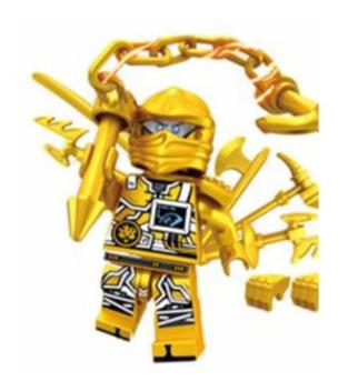 Zane Armas Douradas Ninja Go Ninjago Boneco Blocos De Montar - Mega ...