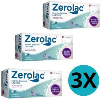 Zerolac Enzima Lactase 10.000 30 Caps Kit C/3 Zero Açúcar - UNIAO ...