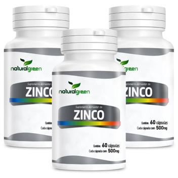 Zinco Natural Green Kit 180 Cápsulas Suplemento Vitamínico - Zinco ...