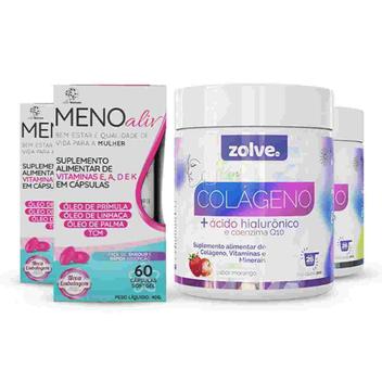 Zolve Colágeno Morango + Meno Aliv 120 Cápsulas - Colágeno - Magazine Luiza