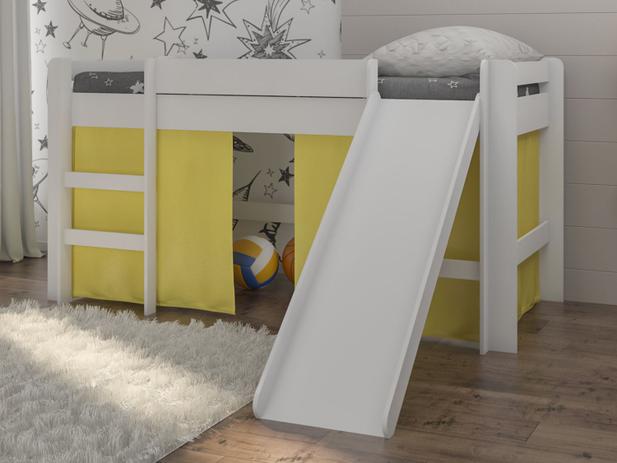 Cama Infantil Elevada com Escorrega - Completa Móveis BB 880 BC/BC ...
