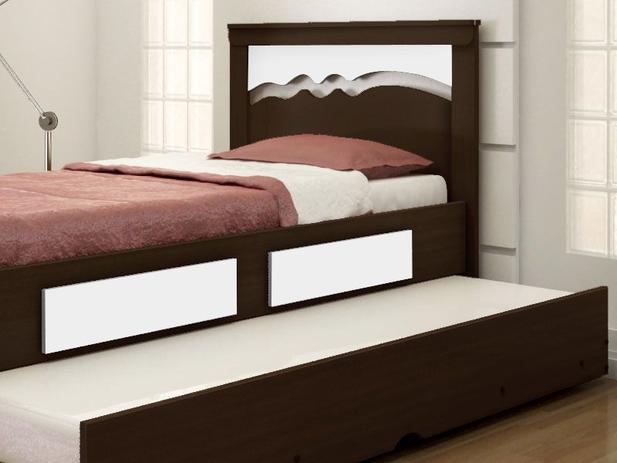 Cama Solteiro 88x188cm 2 Gavetas Cama Auxiliar - Conquista Móveis Eclipse - Magazine Mulhergold