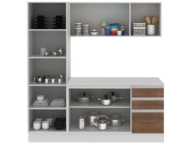 Cozinha Compacta Madesa Smart G20075097G - com Balcão 8 Portas 2 ...